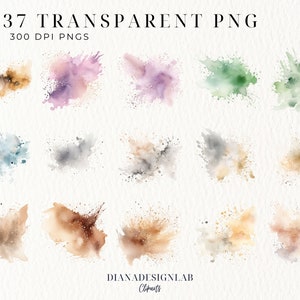 Neutral Watercolor Splatter Clipart, Abstract Background, Splashes ...