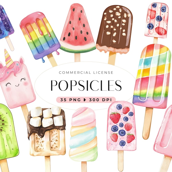 Ice Lolly Clipart - Etsy UK
