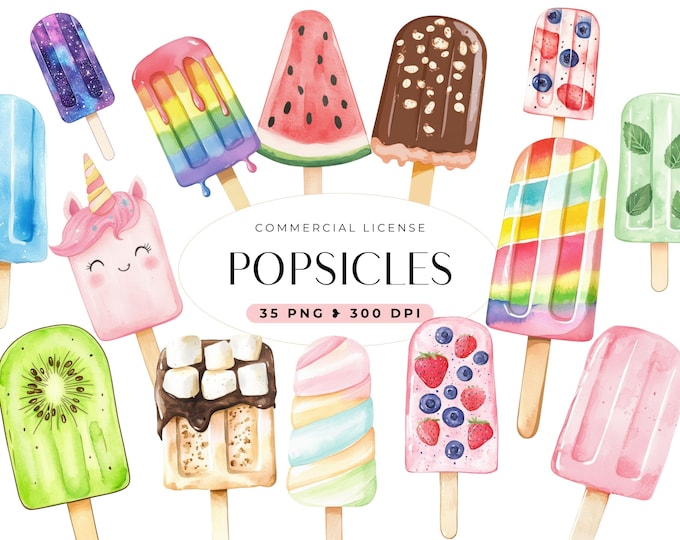 Popsicle Clipart, Summer Party Clipart, Ice Cream Clipart, Cute Food ...