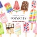 Watercolor Popsicle Clipart: Summer Ice Cream Graphics (commercial Use ...