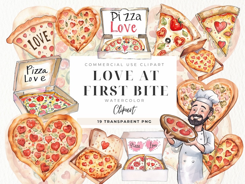 Heart Pizza Clipart, Digital Download, Pizza Clip Art, Pizza Slice PNG ...
