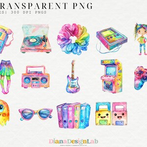 I Love the 80's Clipart, Digital Download, Cassette Tape, Neon 80S ...