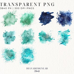 Blue Watercolor Splatter Clipart, Abstract Background, Splashes Deep ...