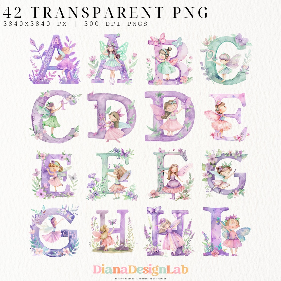 Fairies Alphabet Clipart, Fairy Alphabet Graphics, Fairy Tale Letters ...