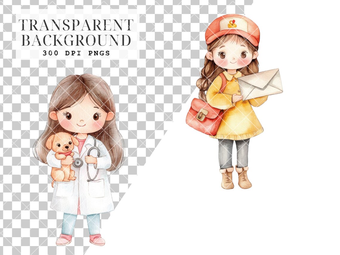 Watercolor Professions Clipart: Kids Careers, Classroom Decor (digital ...