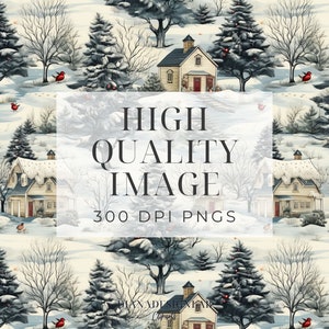 Seamless Vintage Christmas Digital Paper Pack, Winter Holiday Seamless ...