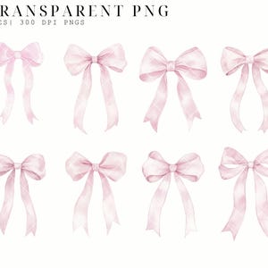 Watercolor Pink Coquette Ribbons Clipart, Commercial Use, Simple ...