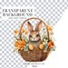 Easter Bunny Basket Clipart, Easter Basket, Bunny Clip Art, Card Making ...