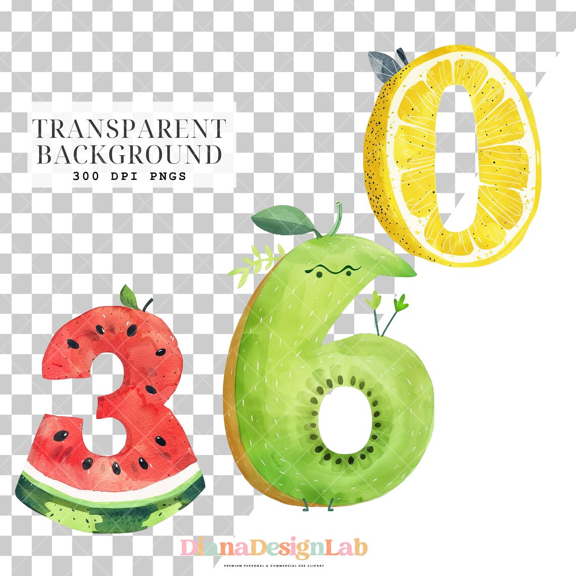 Fruit Number Clipart, Clip Art, Transparent Background, Numbers ...