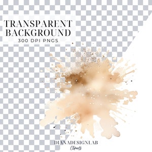 Neutral Watercolor Splatter Clipart, Abstract Background, Splashes ...