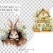 Watercolor Easter Bunny House Clipart, Digital Clipart, Digital Downloa ...