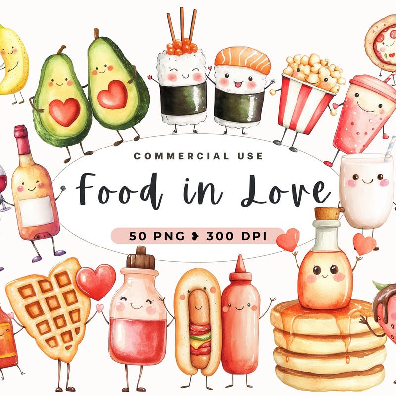 Kawaii Food Clipart - Etsy