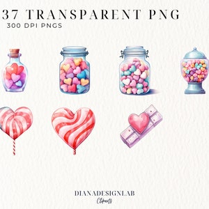 Valentine Candy Shop Clipart, Commercial Use, Sweet Clip Art, Candyland ...