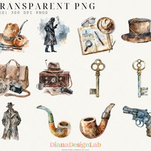 Watercolor Detective Clipart, Detective Graphics, Private Investigator ...