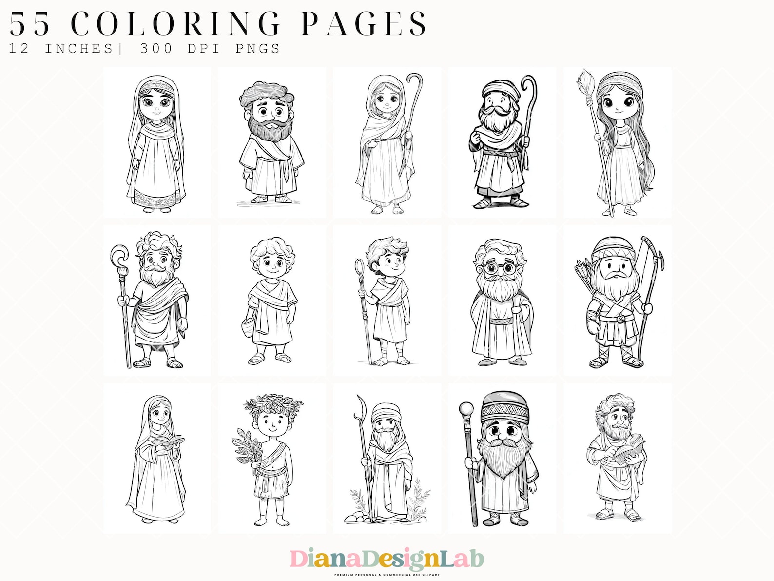 Biblical Characters Coloring Pages, Bible Stories, Biblical People ...
