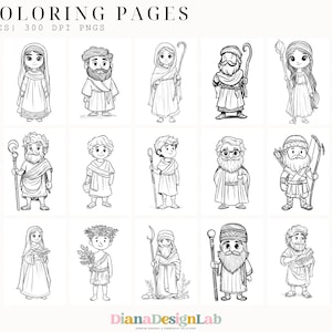 Biblical Characters Coloring Pages, Bible Stories, Biblical People ...