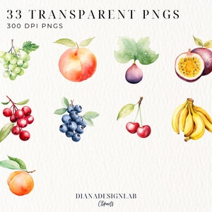 Watercolor Cute Fruits Clipart, Strawberry, Commercial Use, Summer ...