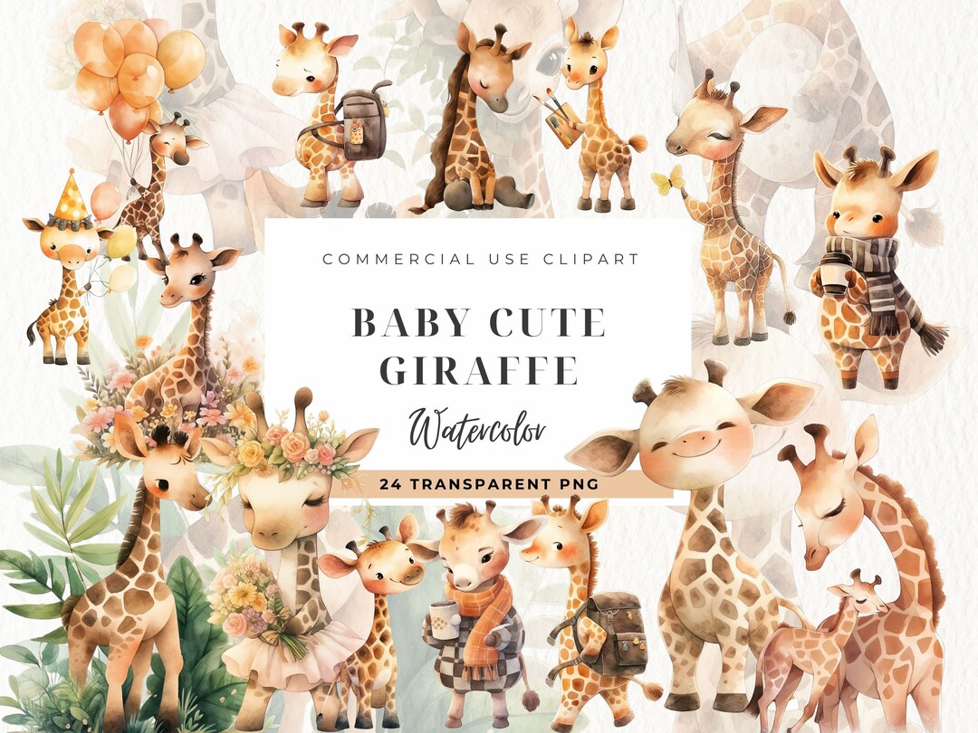 Baby Giraffe Nursery Clipart PNG, Baby Shower, Jungle Birthday Decor ...