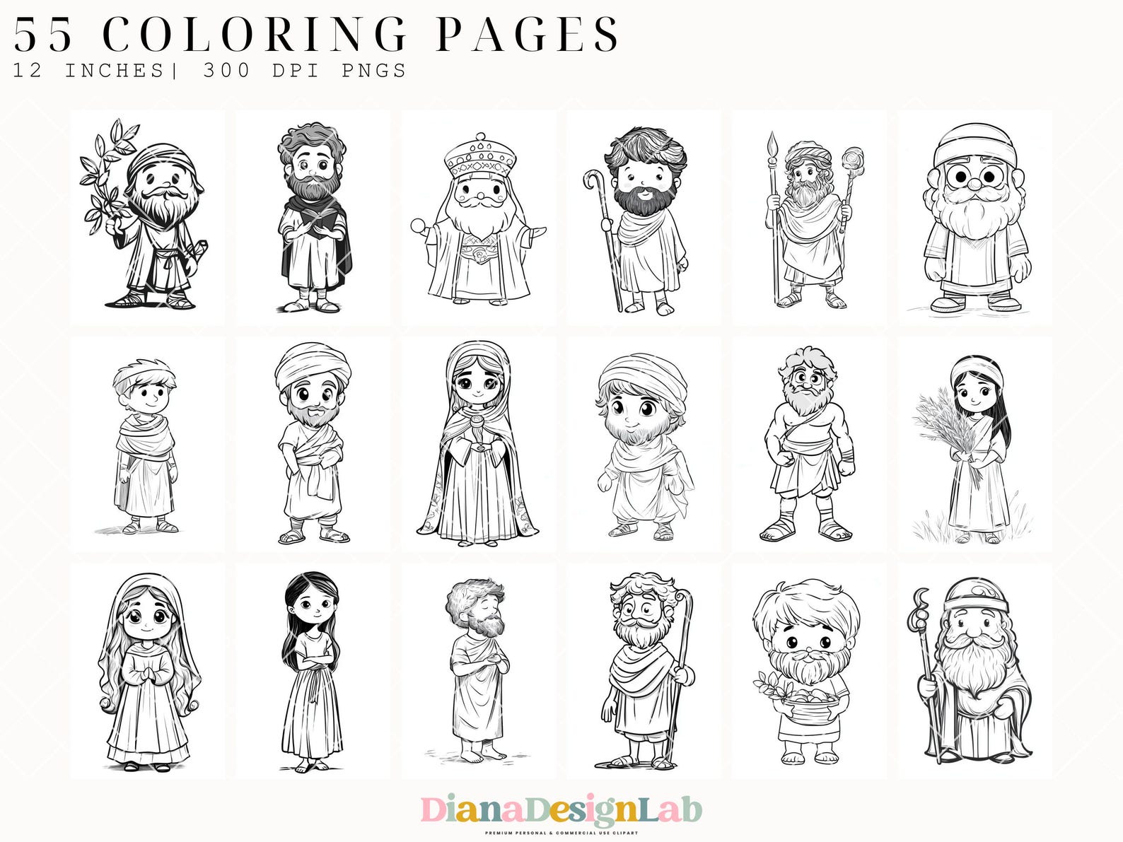 Biblical Characters Coloring Pages, Bible Stories, Biblical People ...