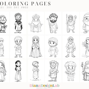 Biblical Characters Coloring Pages, Bible Stories, Biblical People ...