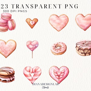 Valentine Cookies Clipart, Heart Cookie, XOXO, Cake Pops, Pink Sweets ...