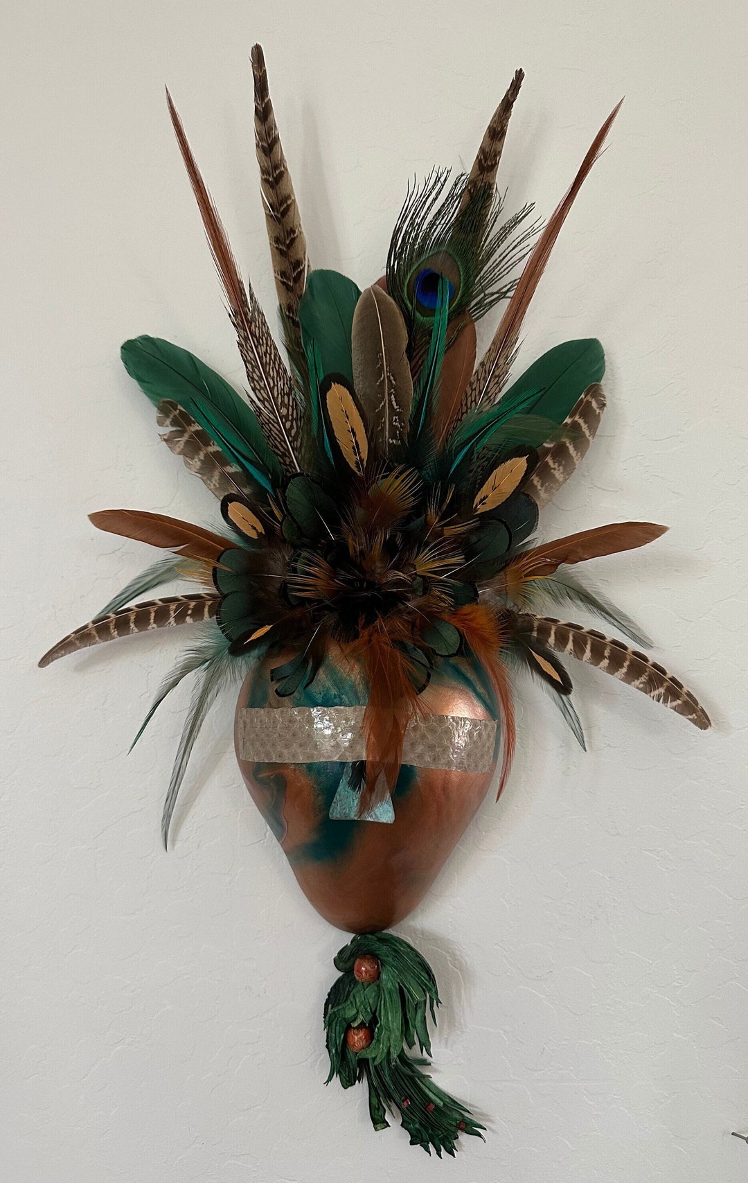 Copper/jade Swirl Southwest Gourd Face Mask - Etsy