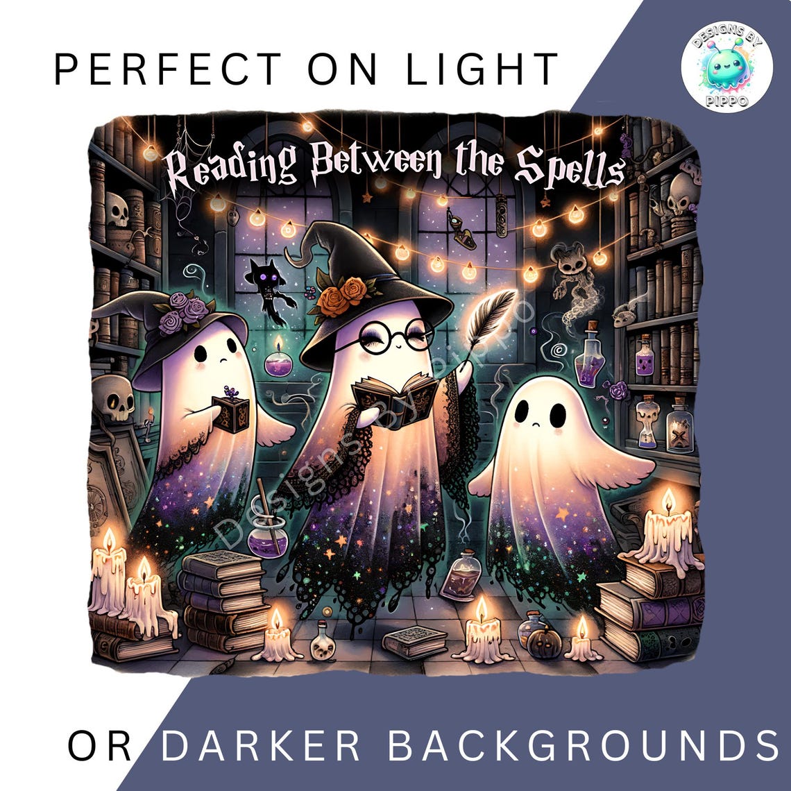Wizard Ghosts PNG, Halloween Sublimation, 300 DPI Image, Reading Spells ...