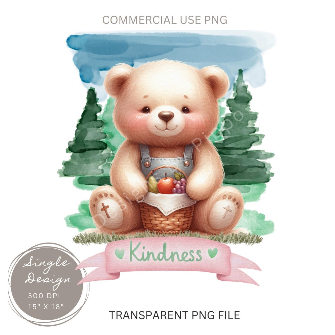 Kindness Prayer Bear PNG: Christian Kids Digital Art (sublimation ...