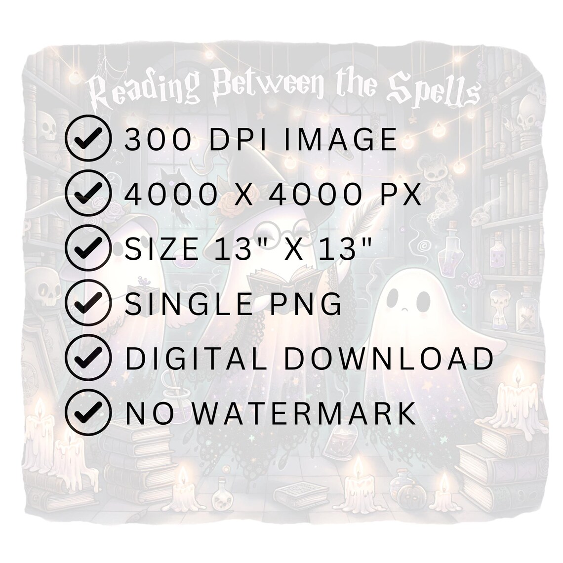 Wizard Ghosts PNG, Halloween Sublimation, 300 DPI Image, Reading Spells ...