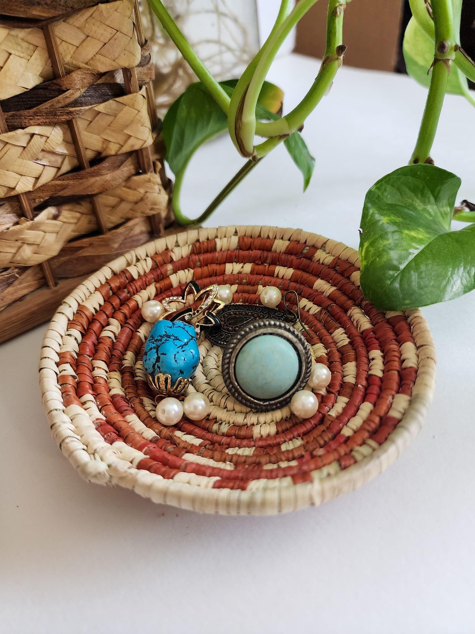 12 Basket Lot Southwest Handcrafted 3-4 Inch Navajo-inspired Woven ...