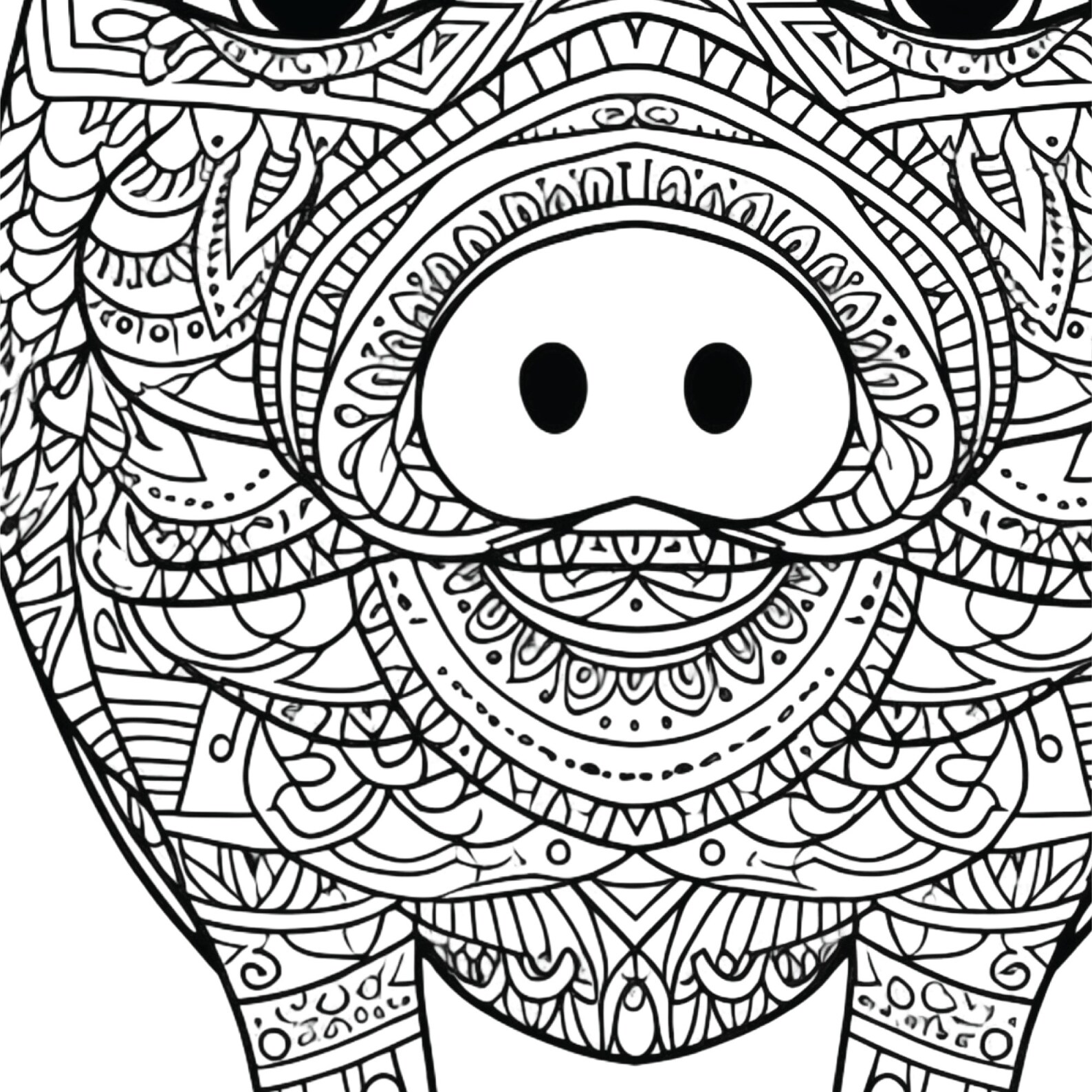 Printable Coloring Book | Mandala Pig | 25 Pages | Fun Activity | Kids ...