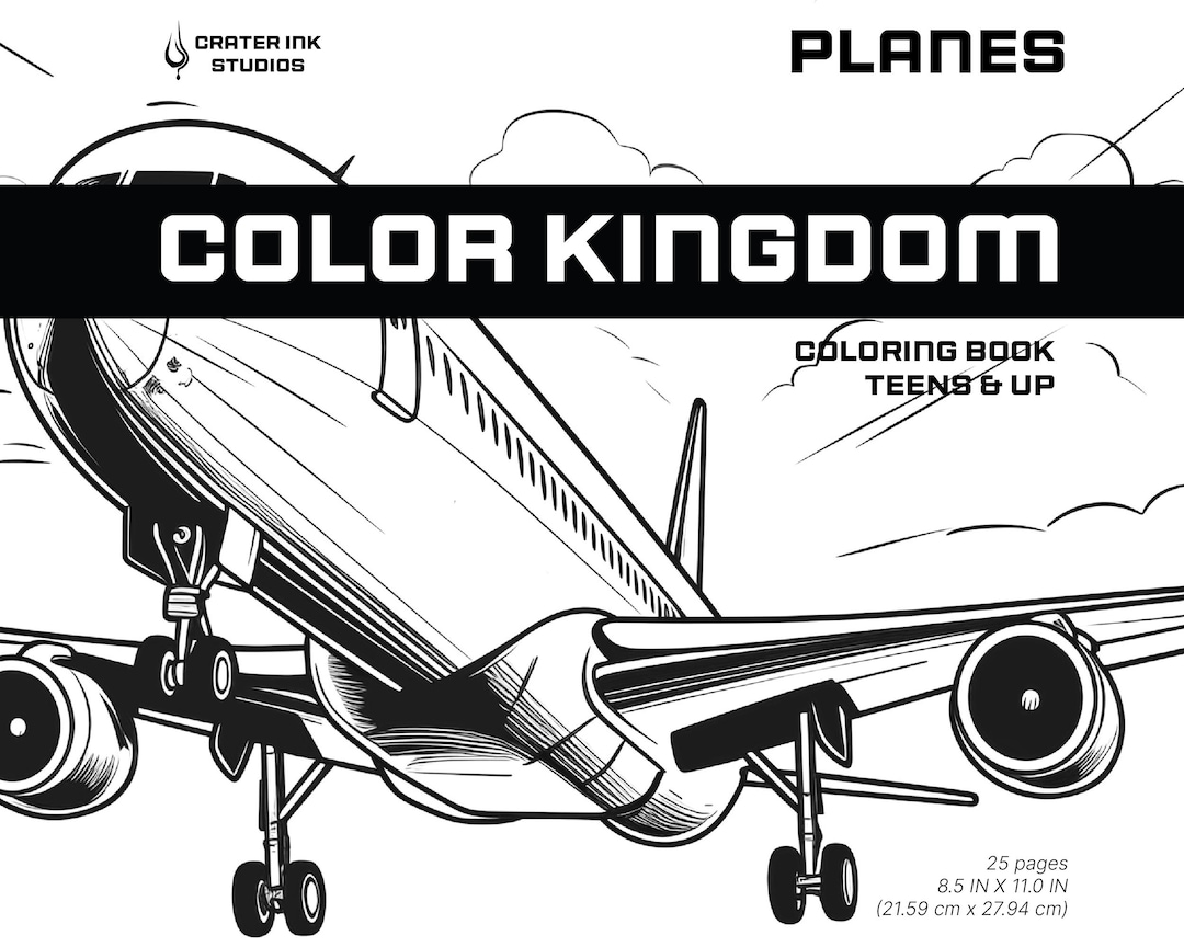 Printable Coloring Book | Planes | 25 Pages | Teens | Fun Activity ...