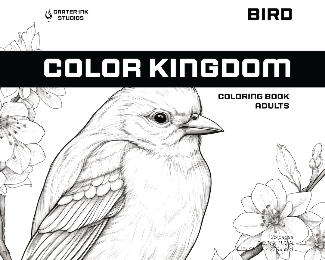 Printable Coloring Book | Bird | 25 Pages | Fun Activity | Kids-adults ...