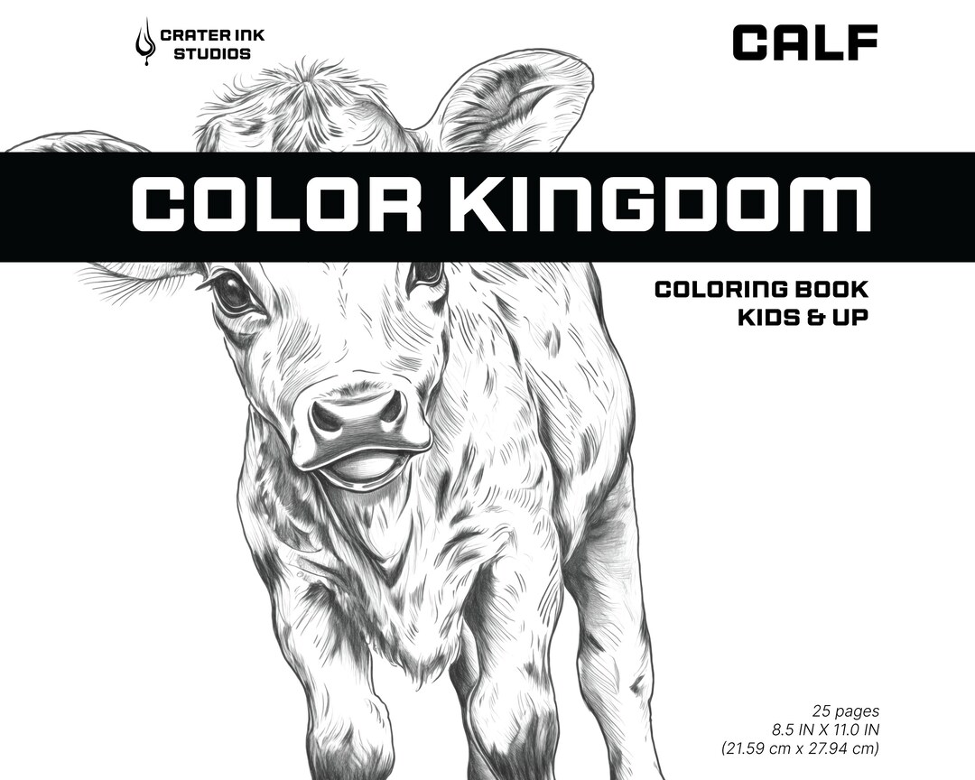 Printable Coloring Book | Calf | 25 Pages | Fun Activity | Kids-adults ...