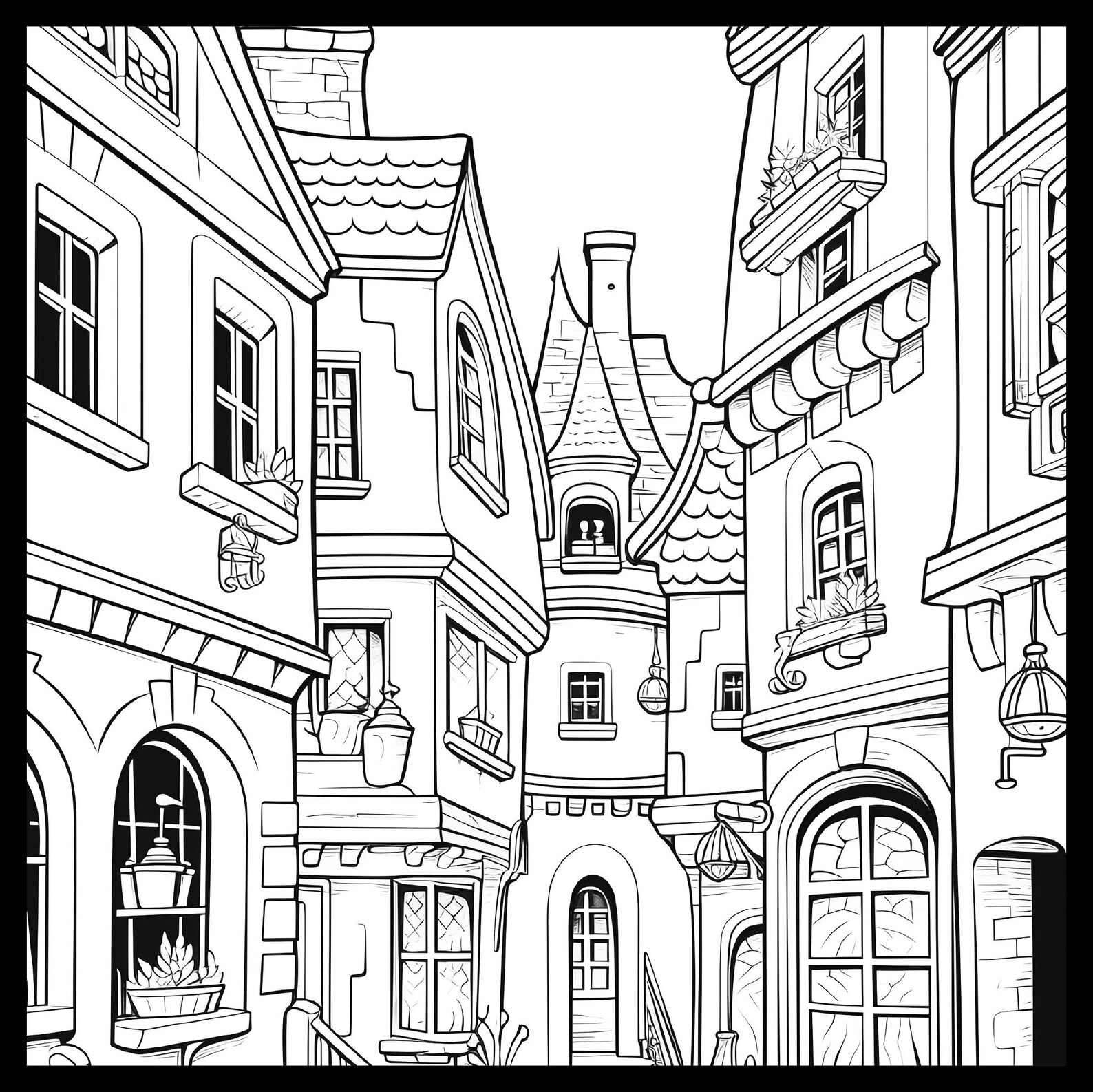 Printable Coloring Book | Mystical City | 25 Pages | Teens | Fun ...
