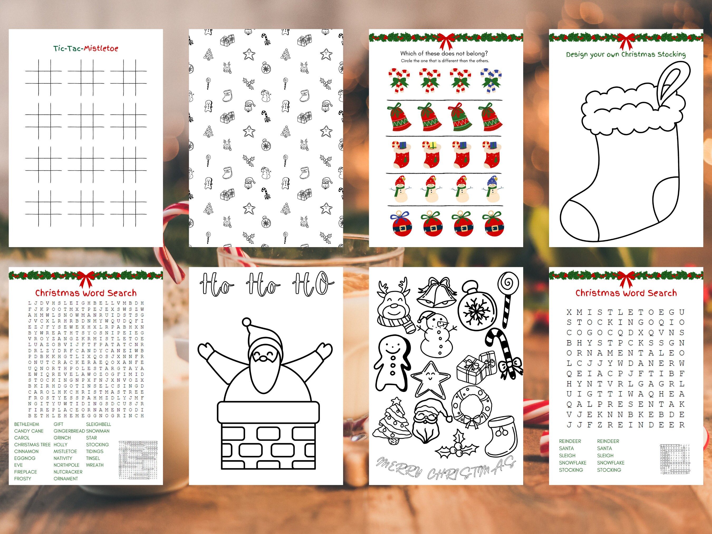 Printable Christmas Activity Book 60 Different Pages Christmas ...