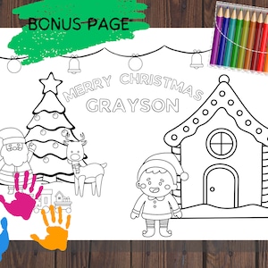 Personalized Coloring Page Editable Christmas Coloring Coloring Pages ...