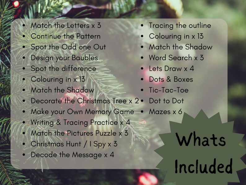 Printable Christmas Activity Book 55 Different Pages Christmas ...