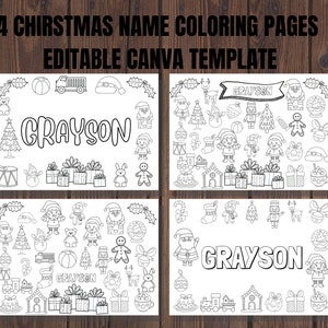 Personalized Coloring Page Editable Christmas Coloring Coloring Pages ...