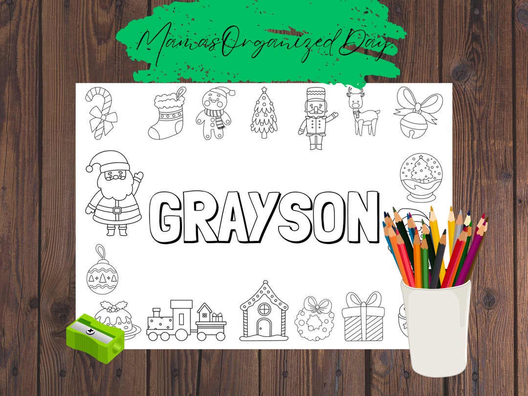 Personalized Coloring Page Editable Christmas Coloring Coloring Pages ...