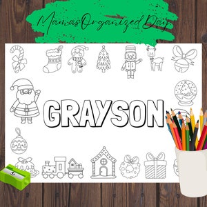 Personalized Coloring Page Editable Christmas Coloring Coloring Pages ...