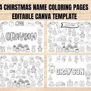 Personalized Coloring Page ~ Editable Christmas Coloring ~ Coloring ...