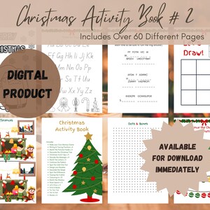 Printable Christmas Activity Book 60 Different Pages Christmas ...