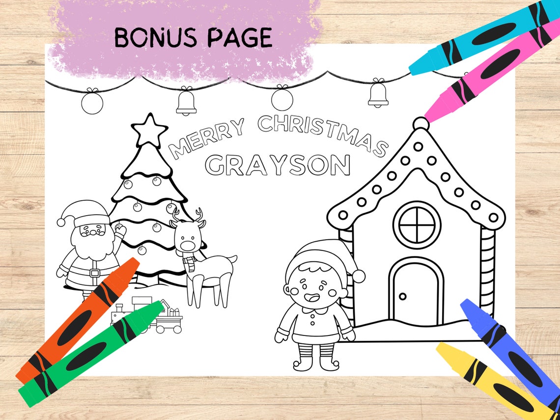 Personalized Coloring Page ~ Editable Christmas Coloring ~ Coloring ...