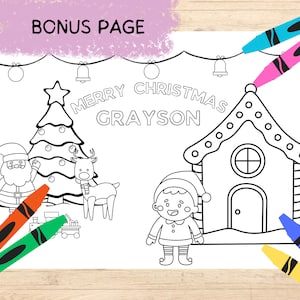 Personalized Coloring Page ~ Editable Christmas Coloring ~ Coloring ...