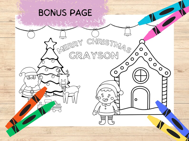 Personalized Coloring Page ~ Editable Christmas Coloring ~ Coloring ...