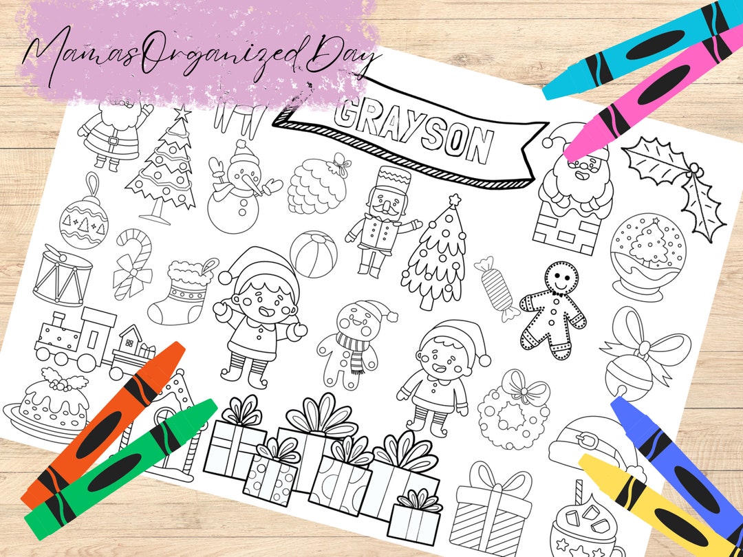 Personalized Coloring Page ~ Editable Christmas Coloring ~ Coloring ...