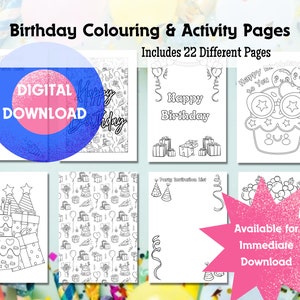 Printable Birthday Activity Book ~ 22 Different Pages ~ Birthday ...