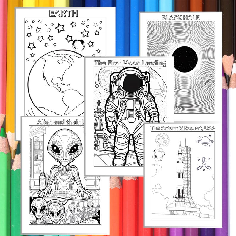 Space-themed Coloring Pages for (ages 7-12) + Free Sticker Sheet ...