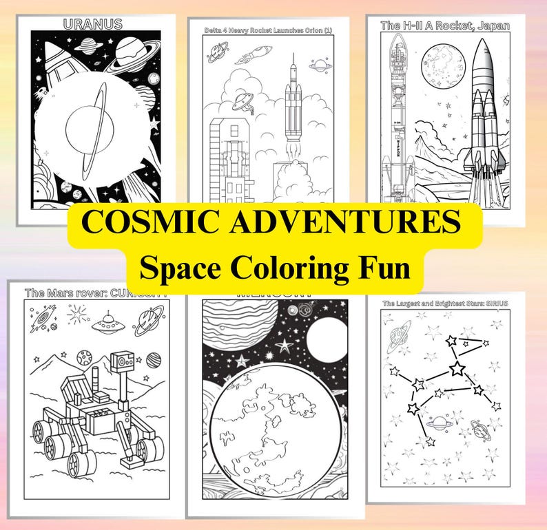 Space-themed Coloring Pages for (ages 7-12) + Free Sticker Sheet ...